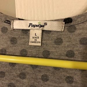 Papaya | Tops | Papaya Black Dotted Gray Tank Top | Poshmark